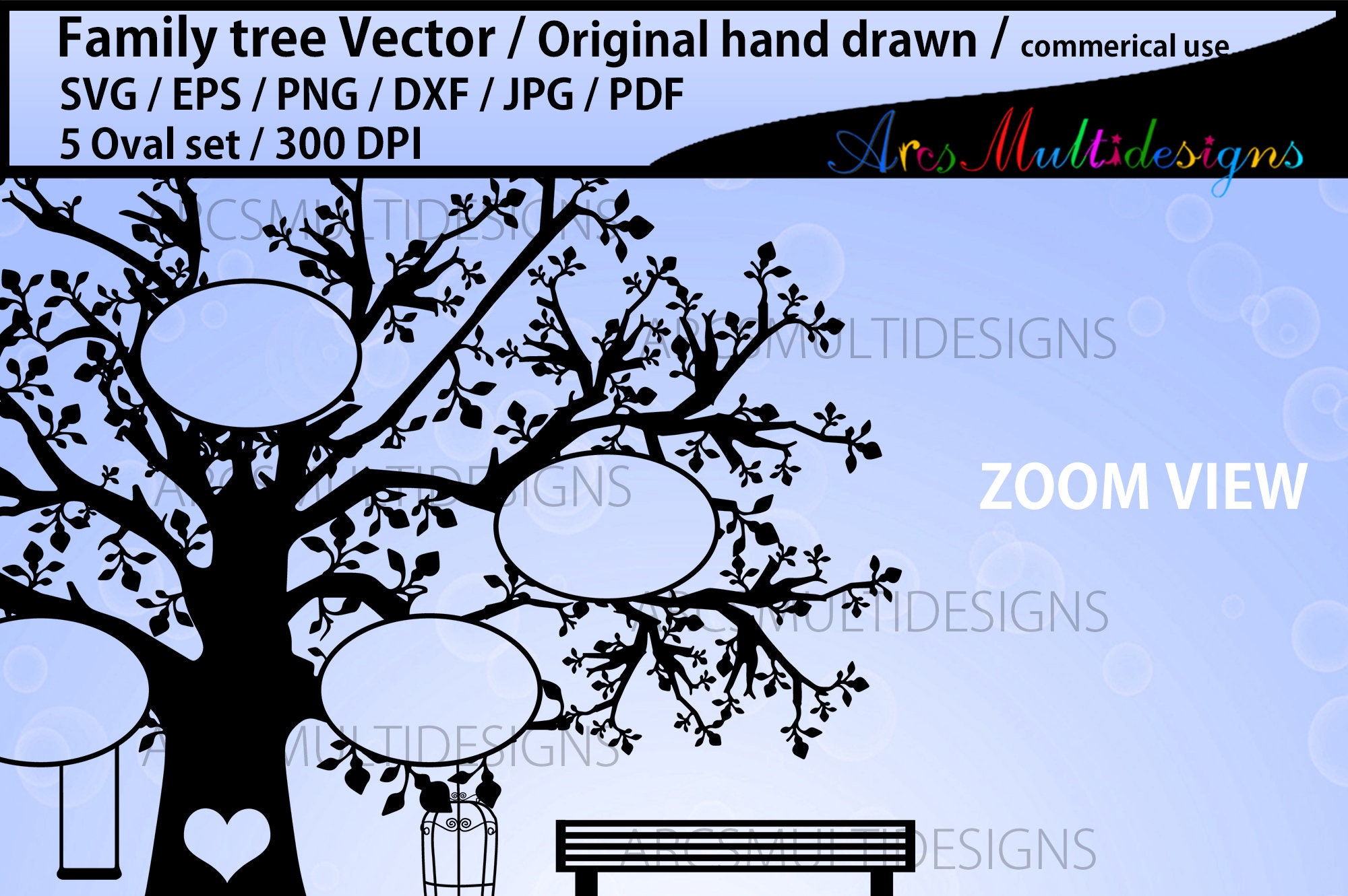 Family Tree Svg 5 Names SVG Template / Family Tree Svg 5 - Etsy UK