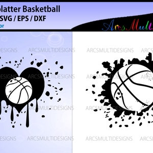 Paint Splatter Basketball Svg Bundle / Paint Splatter Basketball Svg ...
