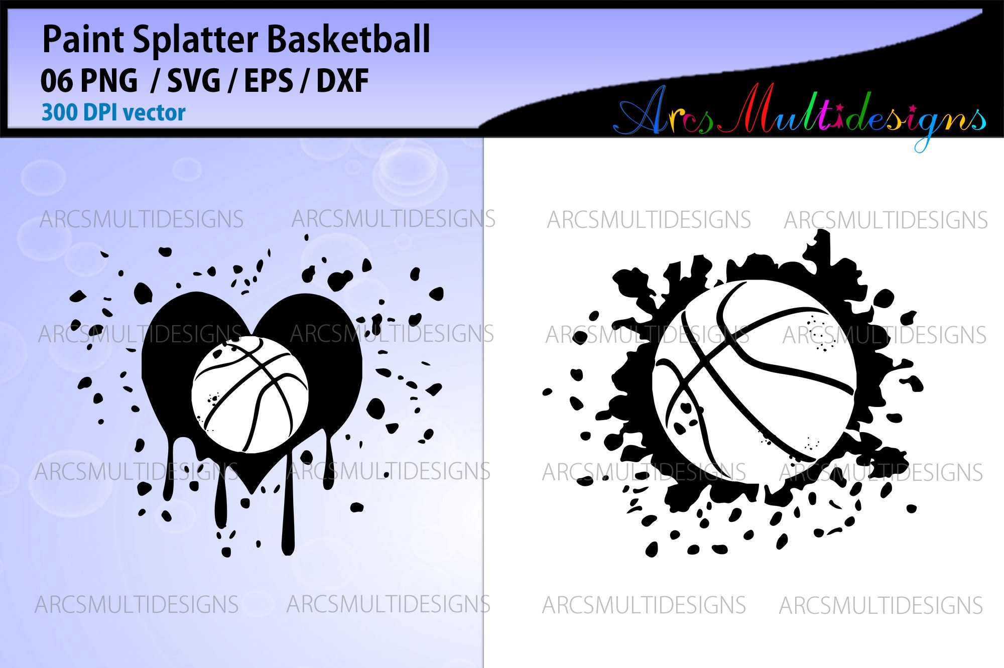 Paint Splatter Basketball Svg Bundle / Paint Splatter - Etsy