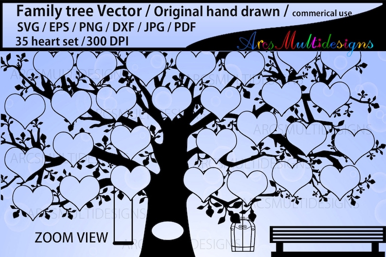 35 Heart Family Tree Clipart EPS Dxf Png Pdf Jpg SVG - Etsy
