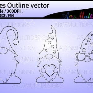Gnomes Outline Svg / Gnomes Outline Vector / Gnomes Silhouette - Etsy