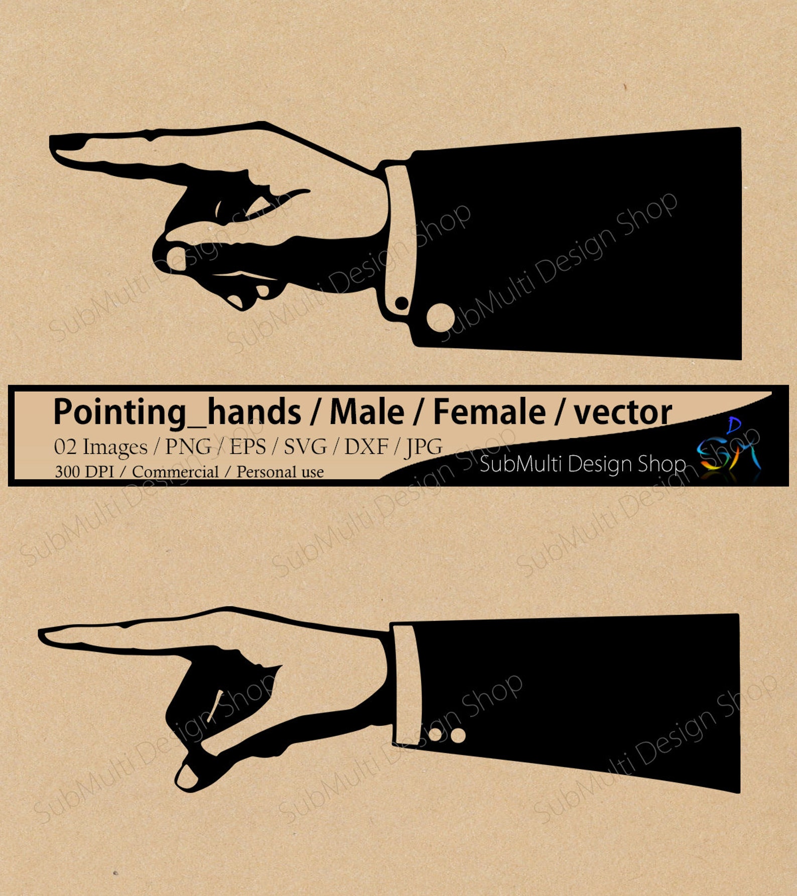 Pointing_hands / Pointing Hands Silhouette / Male Hand / Femle | Etsy