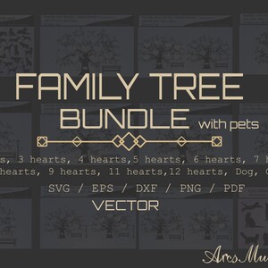 Family Tree Bundle V1 / Family Tree Bundle With Pets / SVG Family Tree ...