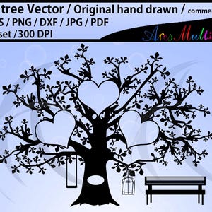 3 Hearts Family Tree Clipart SVG, EPS, Dxf, Png, Pdf, Jpg /family Tree ...