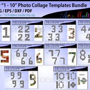 Number Photo Collage Bundle / Number Photo Collage SVG Bundle - Etsy