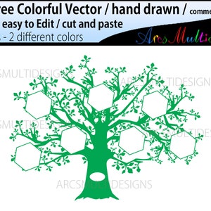 Heart Family Tree Template / Family Tree Svg Template / Family Tree ...