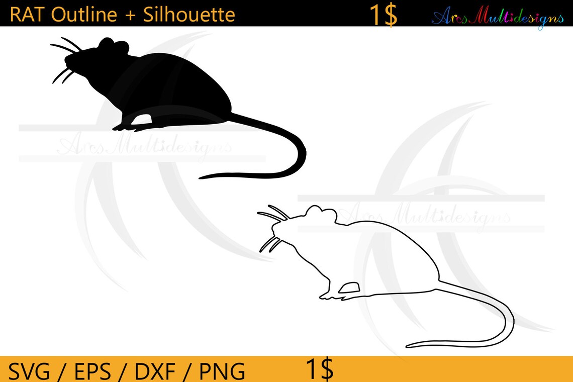 Rat Outline Svg / Rat Silhouette Outline / Rat Silhouette Svg - Etsy