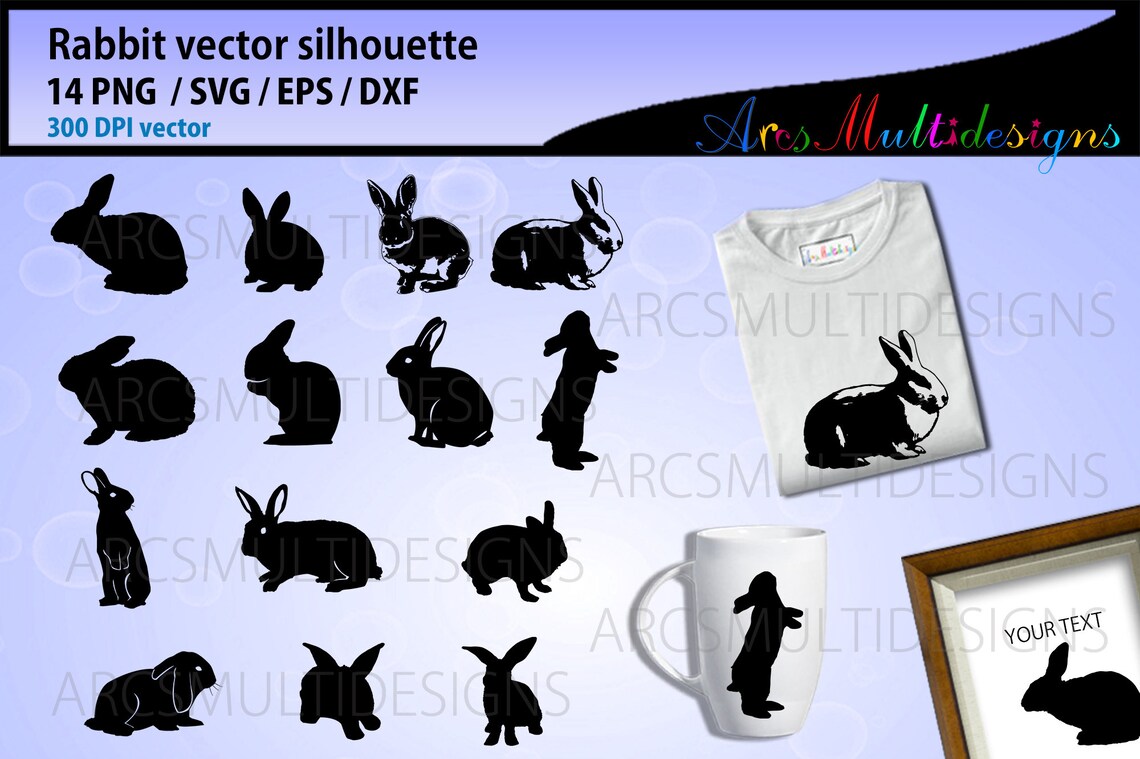 Rabbit Silhouette Svg / Vector Rabbit / Bunny Silhouette / - Etsy