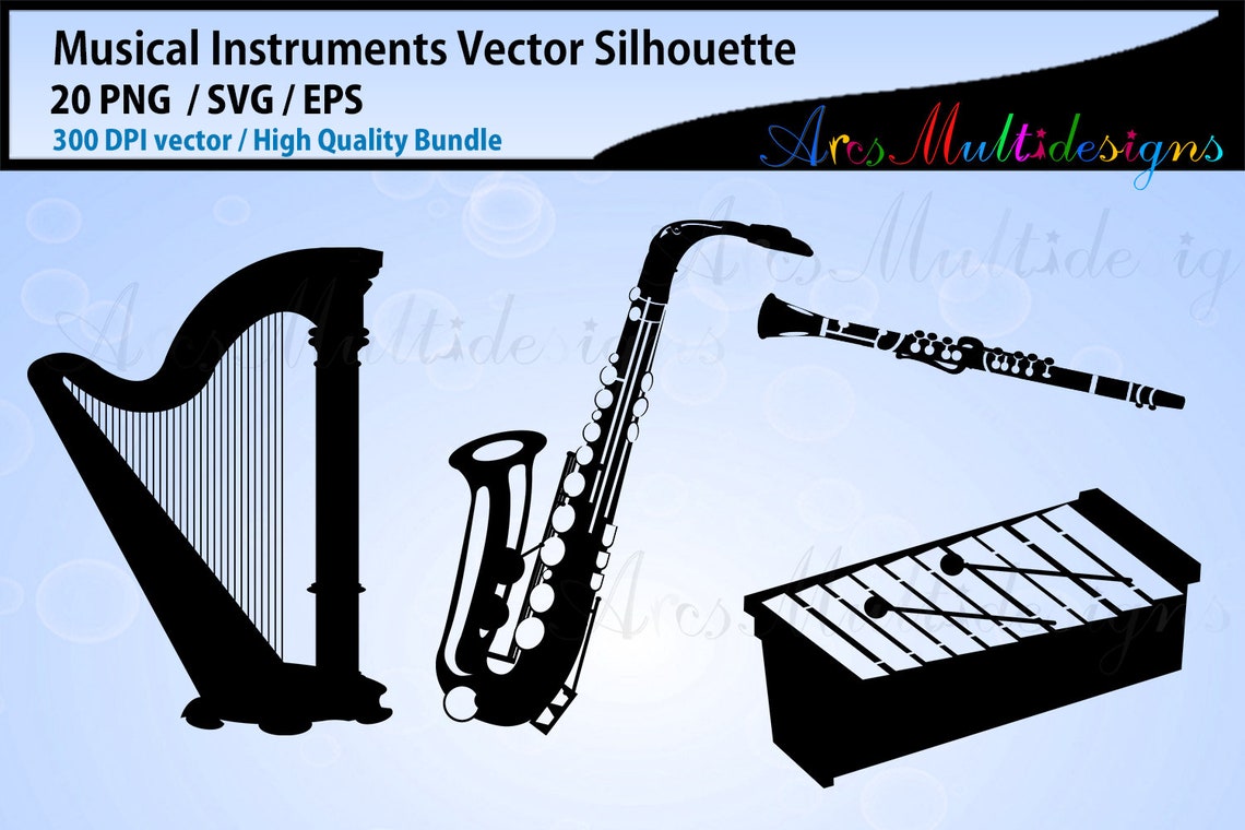 Musical Instruments Svg Silhouette / Musical Instruments - Etsy