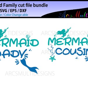 Mermaid Family Bundle / Mermaid Svg Family Bundle / Mer Maid Cut Files ...