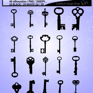 Old Keys / Old Key / Old Key Silhouette Svg / Old Key Clipart ...