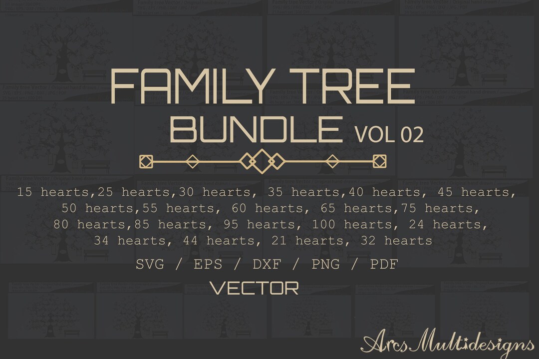 Family Tree Svg Bundle V2, Family Tree Bundle With Pets, SVG Family ...