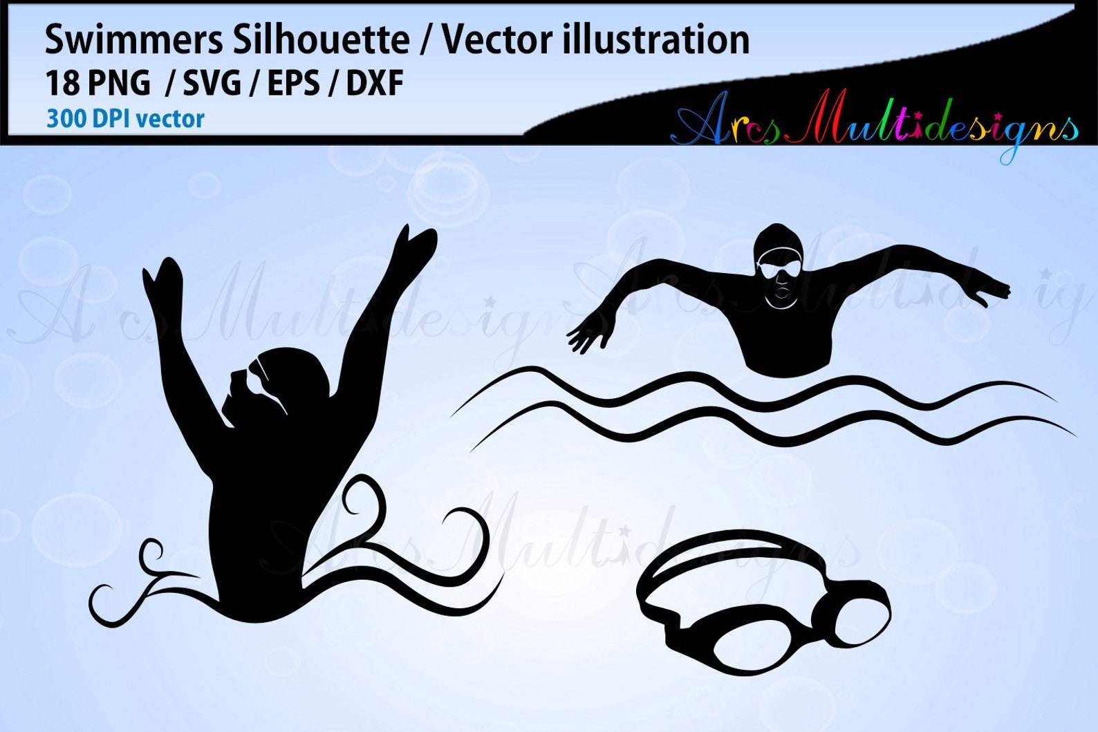Swimmers SVG Silhouette Bundle Swimmer SVG Bundle Swim Cut - Etsy