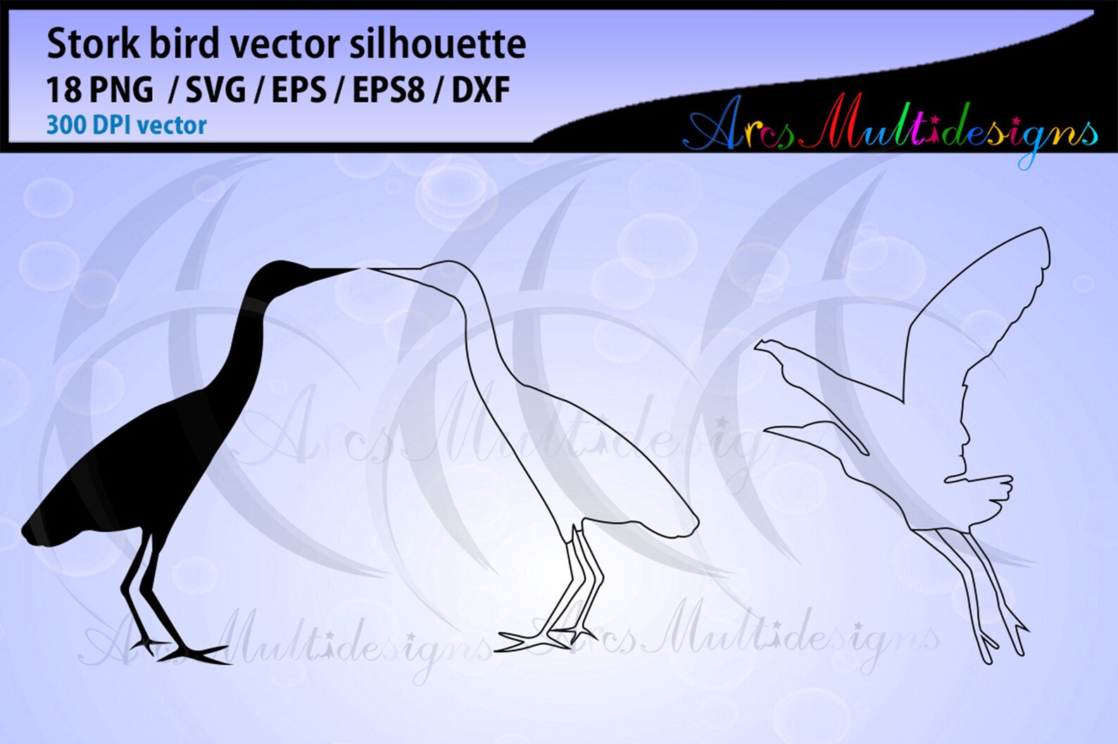 Stork Bird Silhouette Svg / Stork Clipart / Stork Silhouette / - Etsy