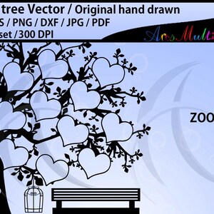 23 Hearts Family Tree Clipart SVG, EPS, Dxf, Png, Pdf, Jpg /family Tree ...