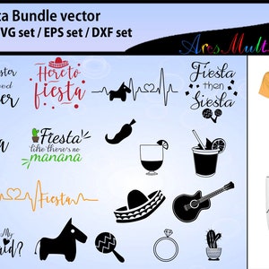 Fiesta Fun Bundle SVG DXF PNG and Eps / Fiesta Bundle Svg Cutting Files ...