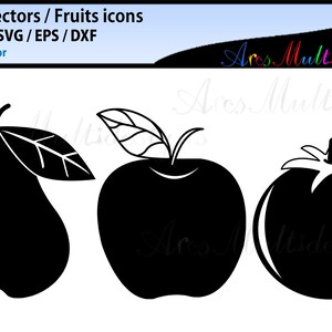 Fruits SVG Silhouette Bundle, Fruits SVG, Clipart, Fruits Cut Files ...
