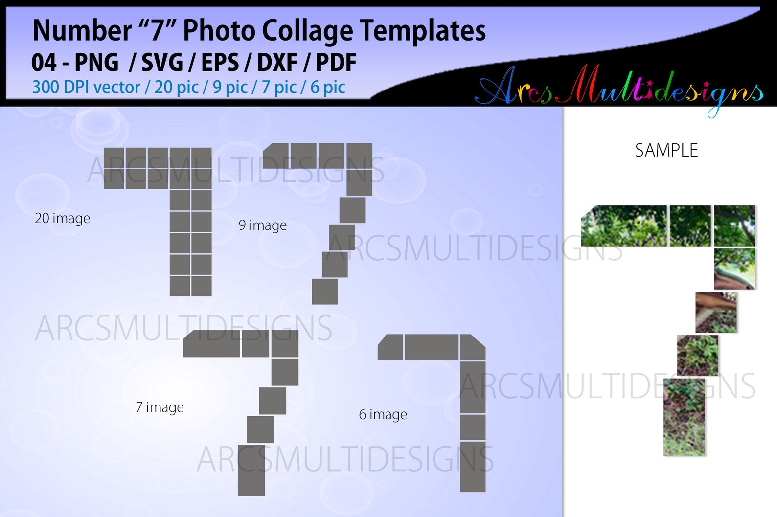 Number Photo Collage Bundle / Number Photo Collage SVG Bundle | Etsy