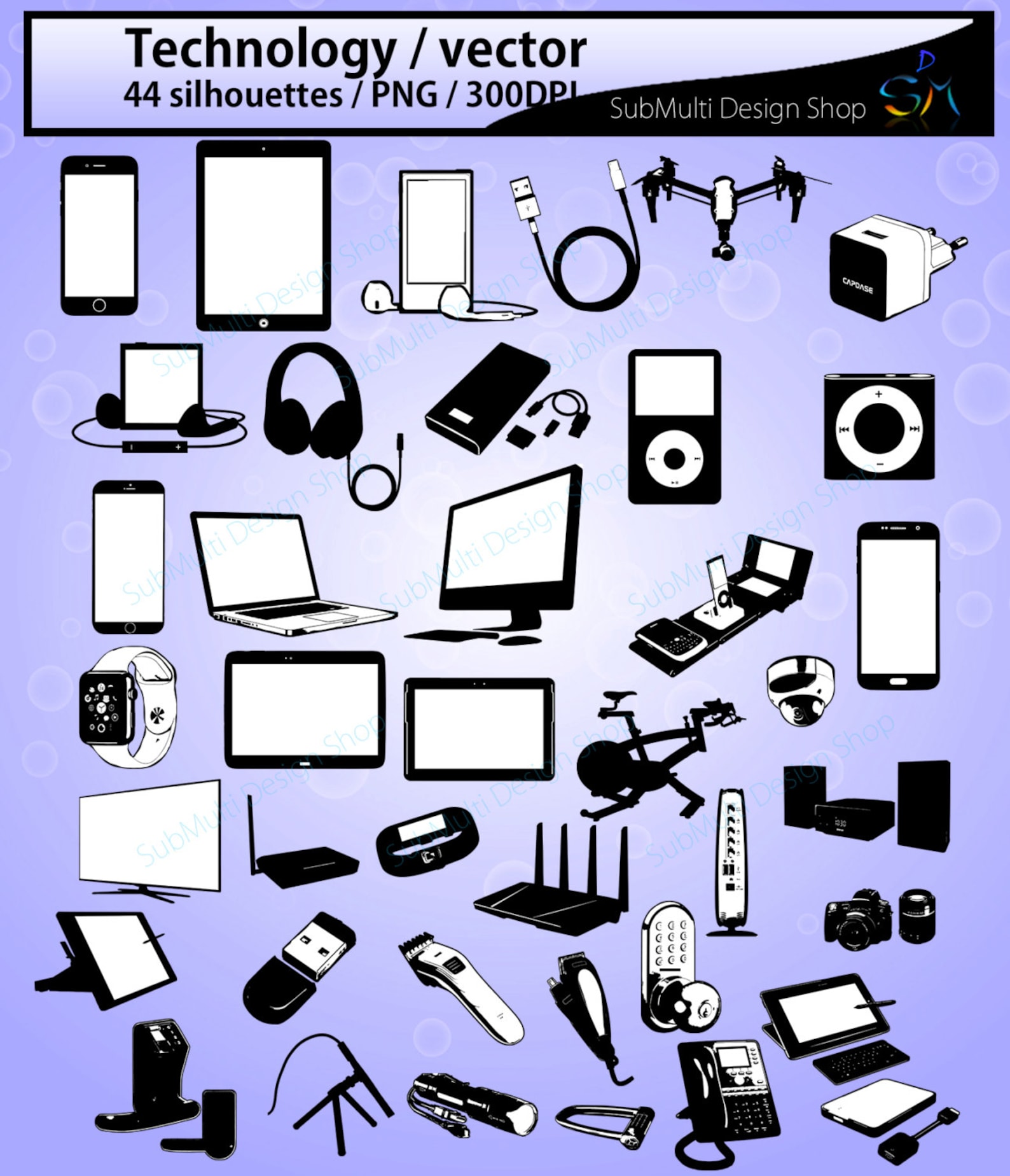 Technology Silhouette / 44 Technology / Electronics / Phone SVG/ EPS ...