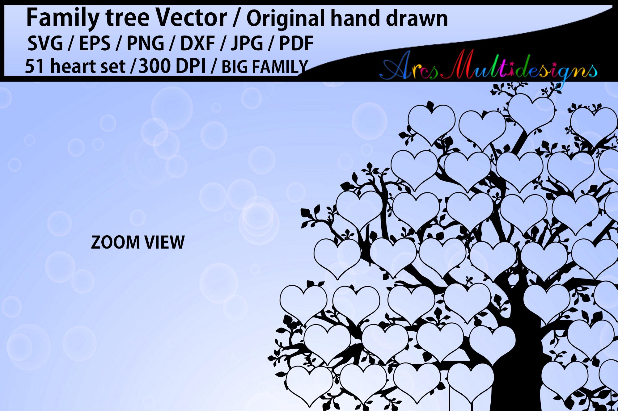 Heart Family Tree Clipart: Hand Drawn Silhouette (digital Download) - Etsy