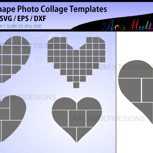 Heart Shape Photo Collage Template / Photo Collage Svg / Heart - Etsy