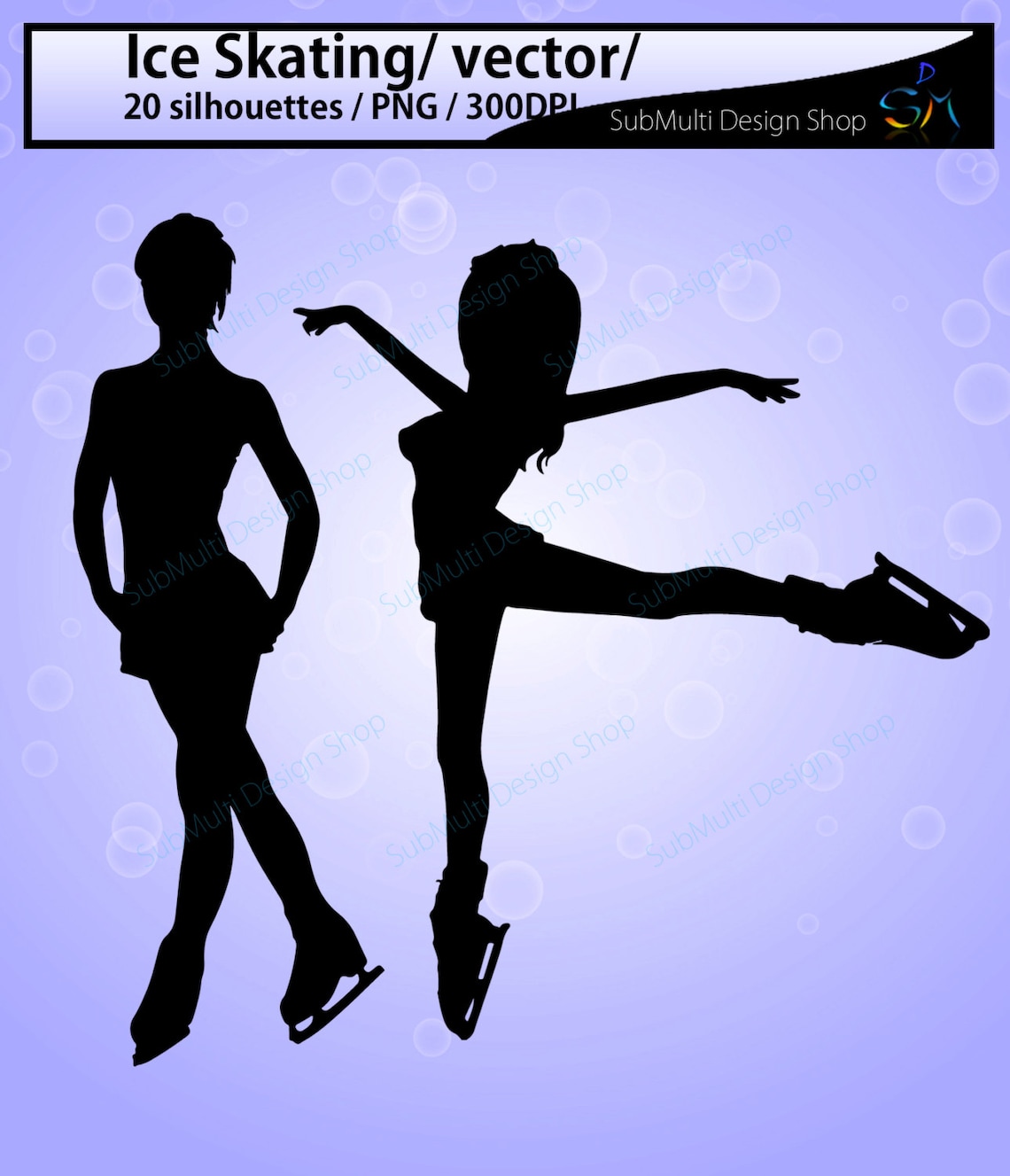 Ice Skating Silhouette/ Ice Skating / Ice Skating Clipart / - Etsy