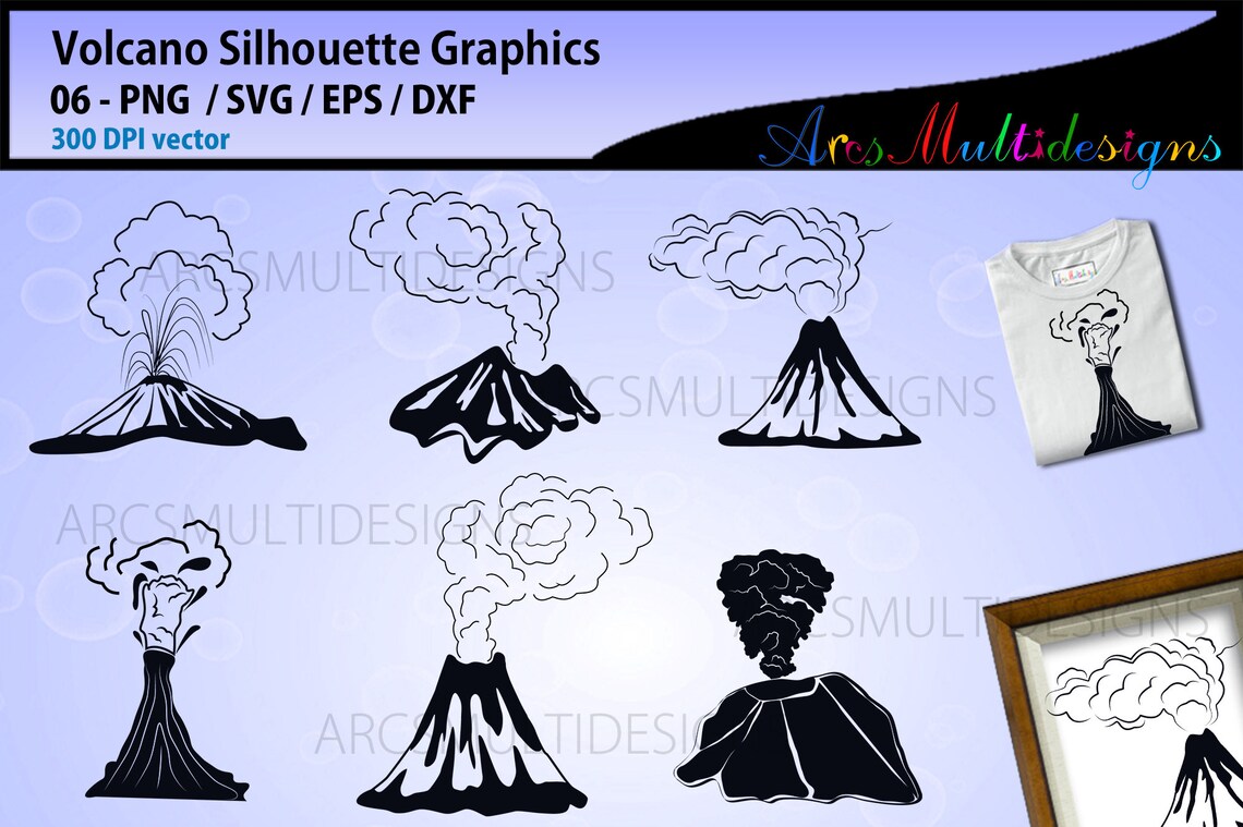 Volcano Silhouette / Volcano Svg / Volcano Outline / Volcano - Etsy