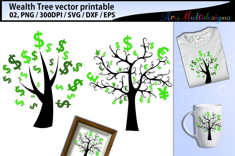 Wealth Tree Clipart SVG EPS Dxf Png / Wealth Family Tree - Etsy