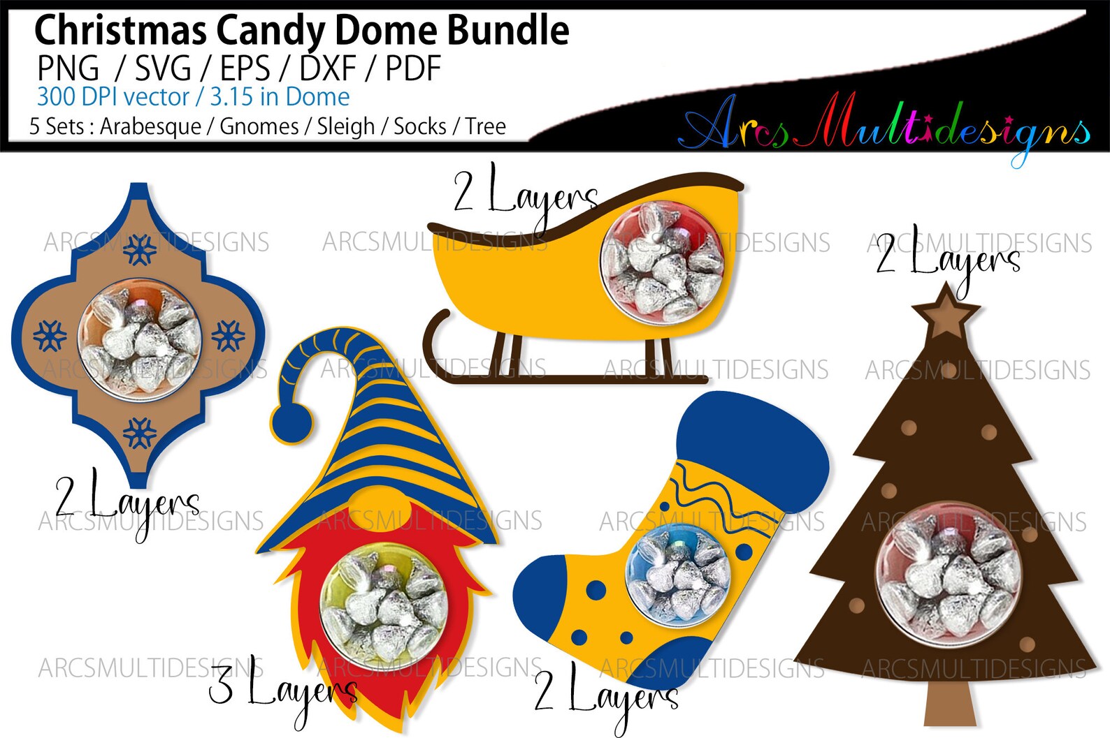 Christmas Candy Dome Ornaments Bundle / Christmas Candy Dome - Etsy