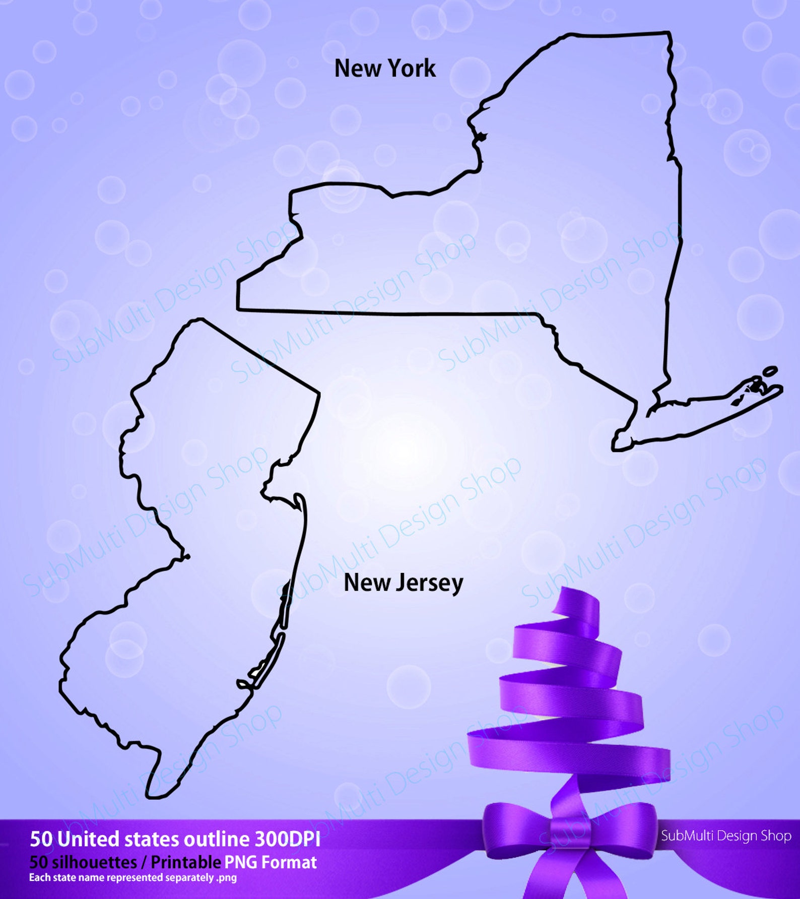 50 United States Map / States Outline Map /united States Map - Etsy