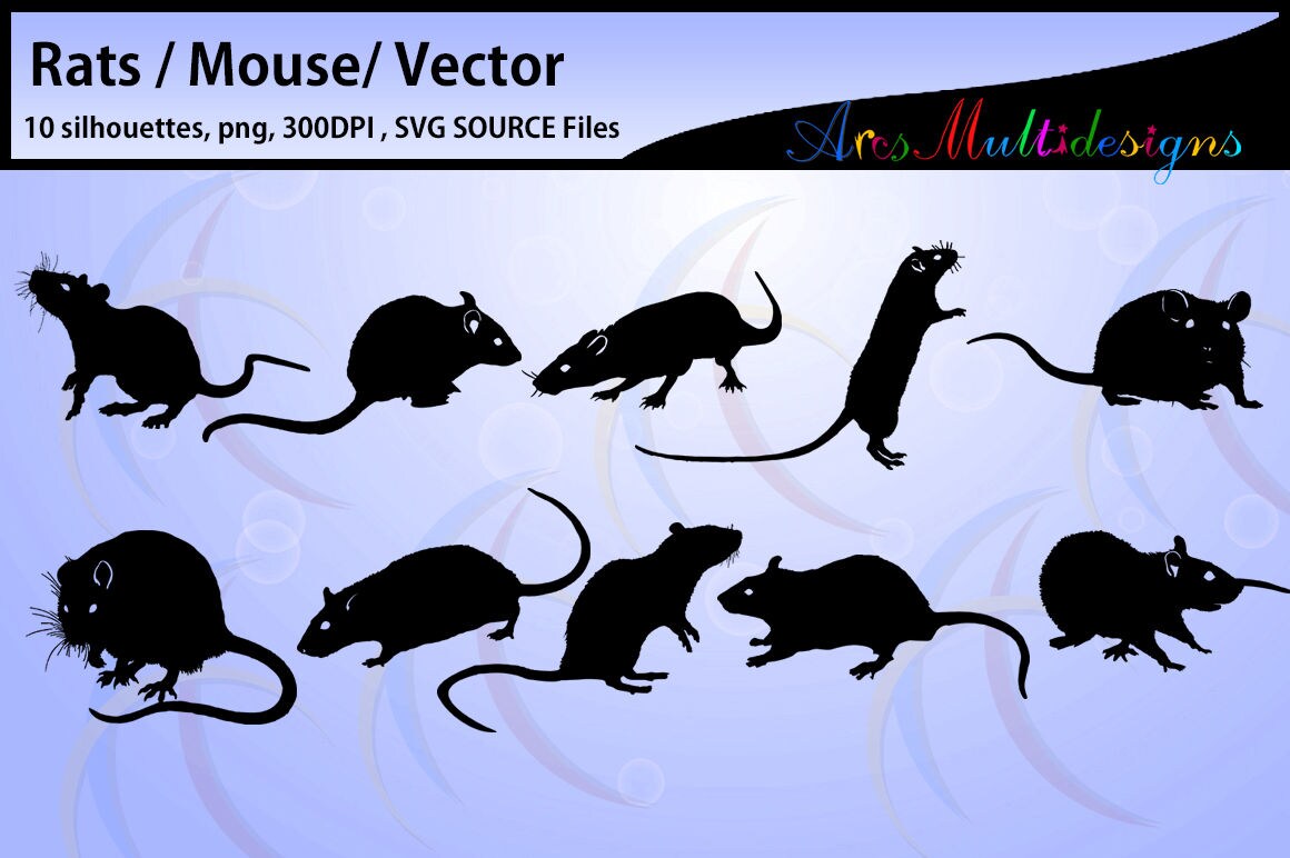 Rat silhouette / vector rat / SVG SOURCE file / Png/ mouse / | Etsy