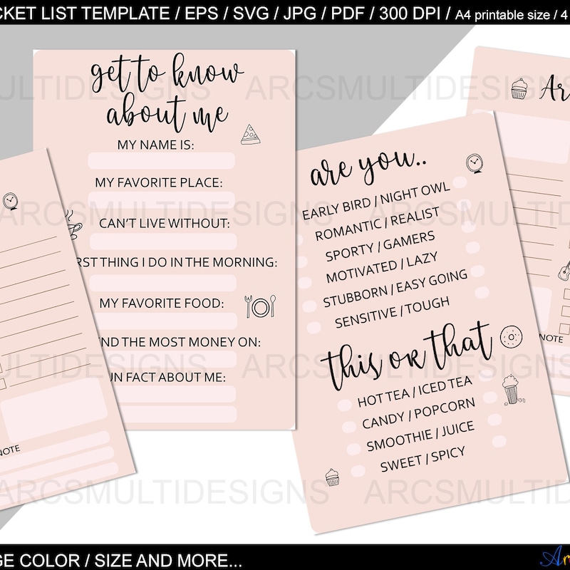 Facts About Me Template - Etsy