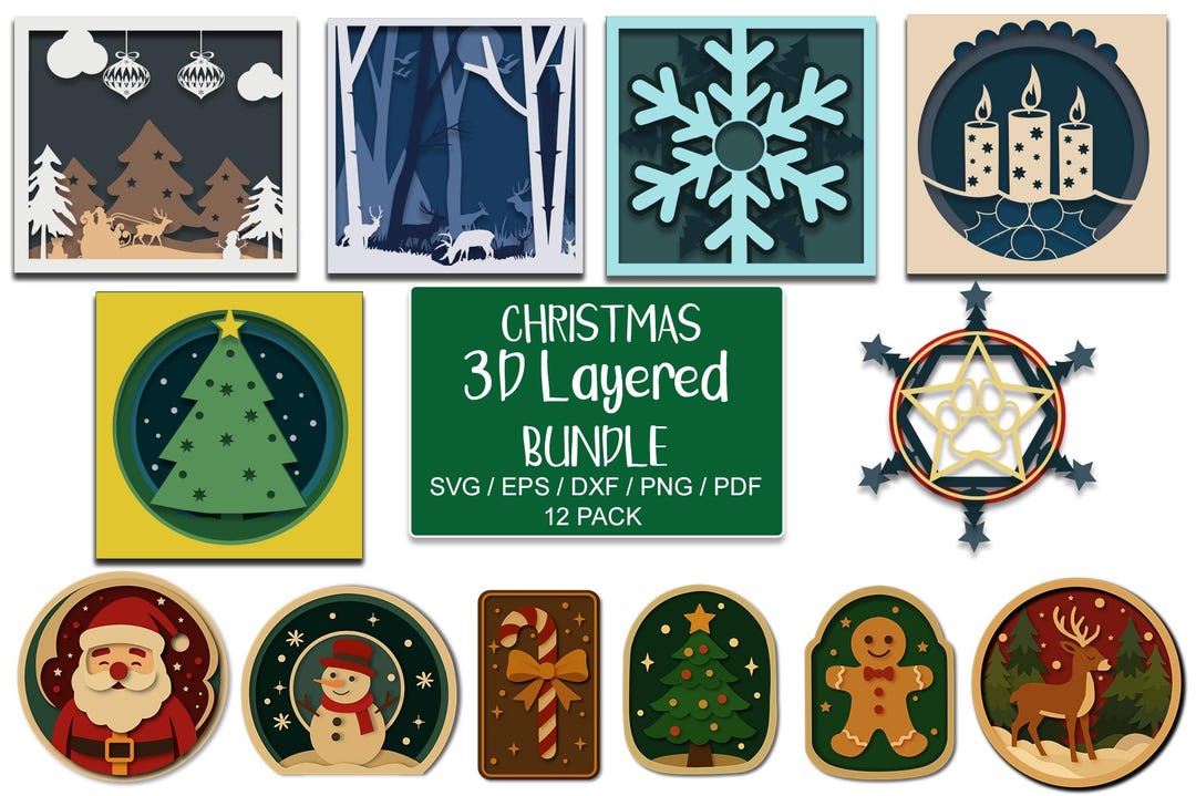 3D Layered Christmas Bundle (digital Download) - Etsy