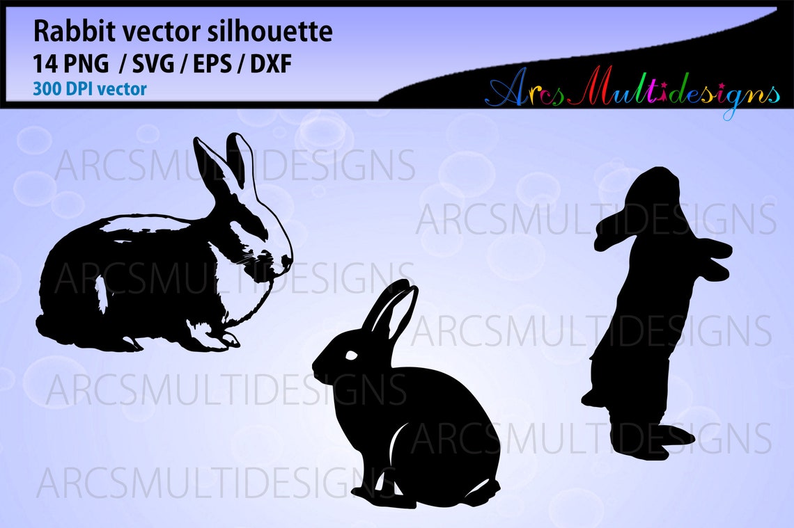 Rabbit Silhouette Svg / Vector Rabbit / Bunny Silhouette / - Etsy