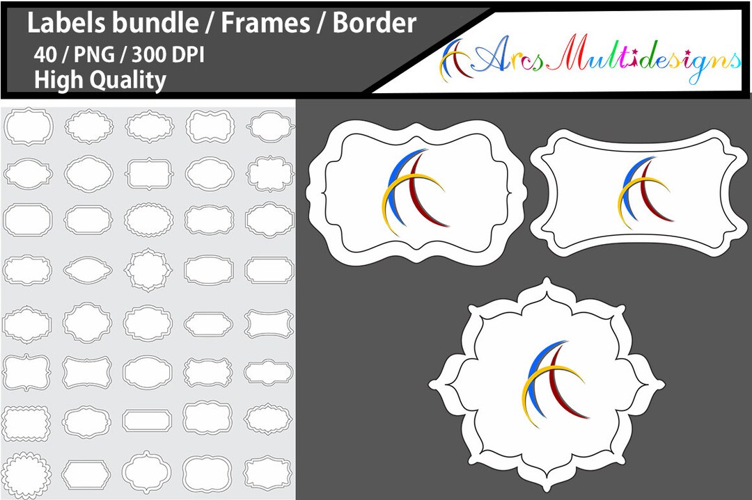 Label 2 Line Clipart / Label 2 Line /120 / Empty Frames / Borders ...