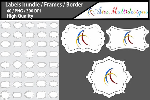 Label 2 Line Clipart / Label 2 Line /120 / Empty Frames / | Etsy