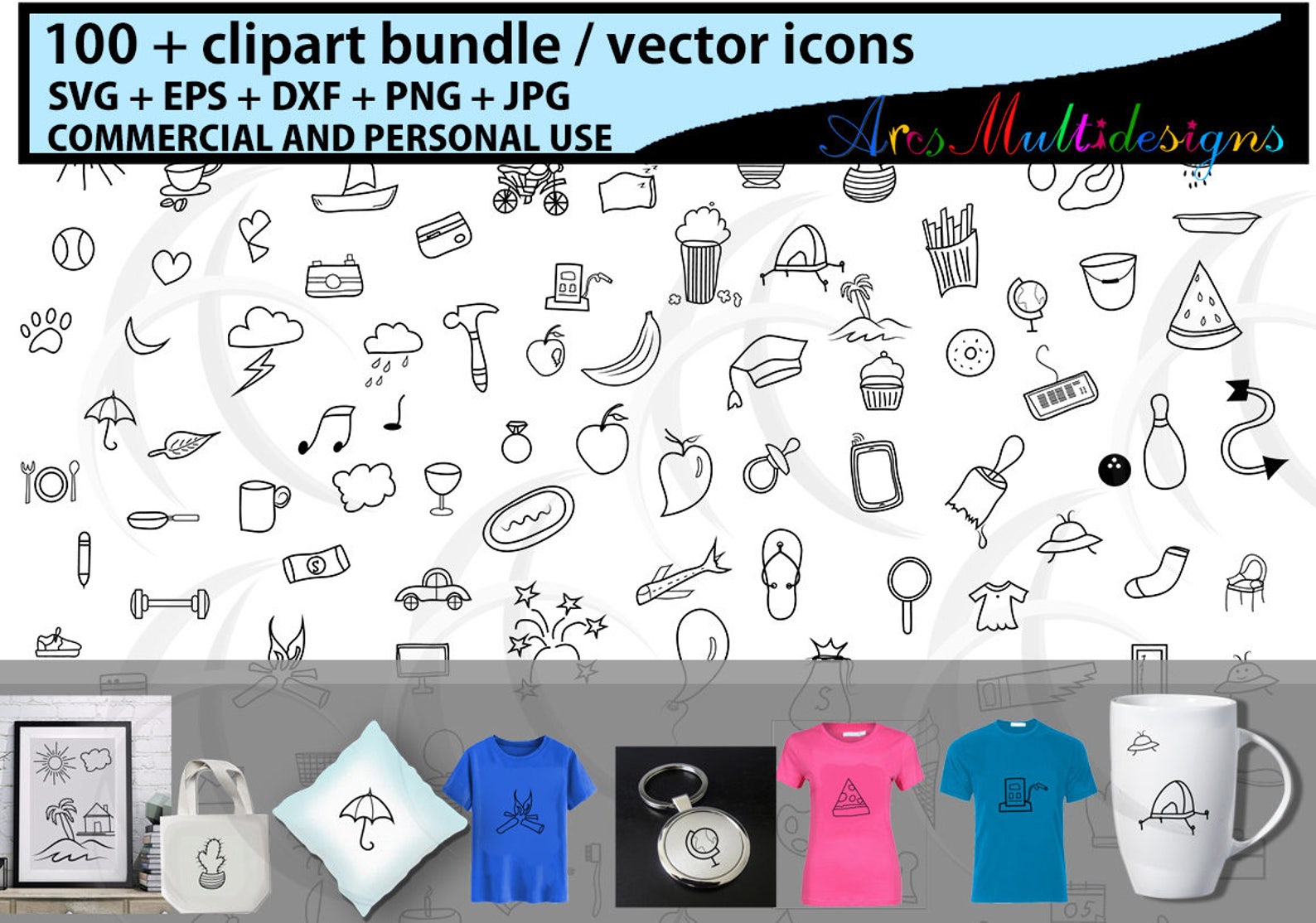 Hand Drawn Vector Clipart / Clip Art Bundle / Vector Bundle / - Etsy
