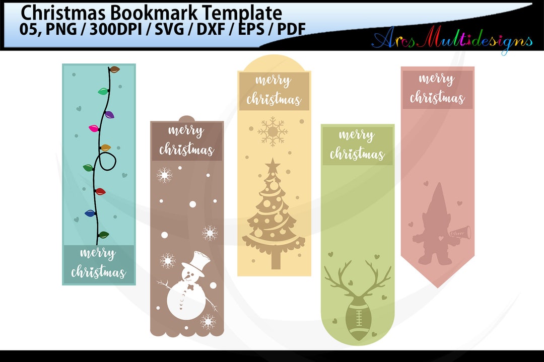 Christmas Bookmark Template / Christmas Bookmark Svg - Etsy