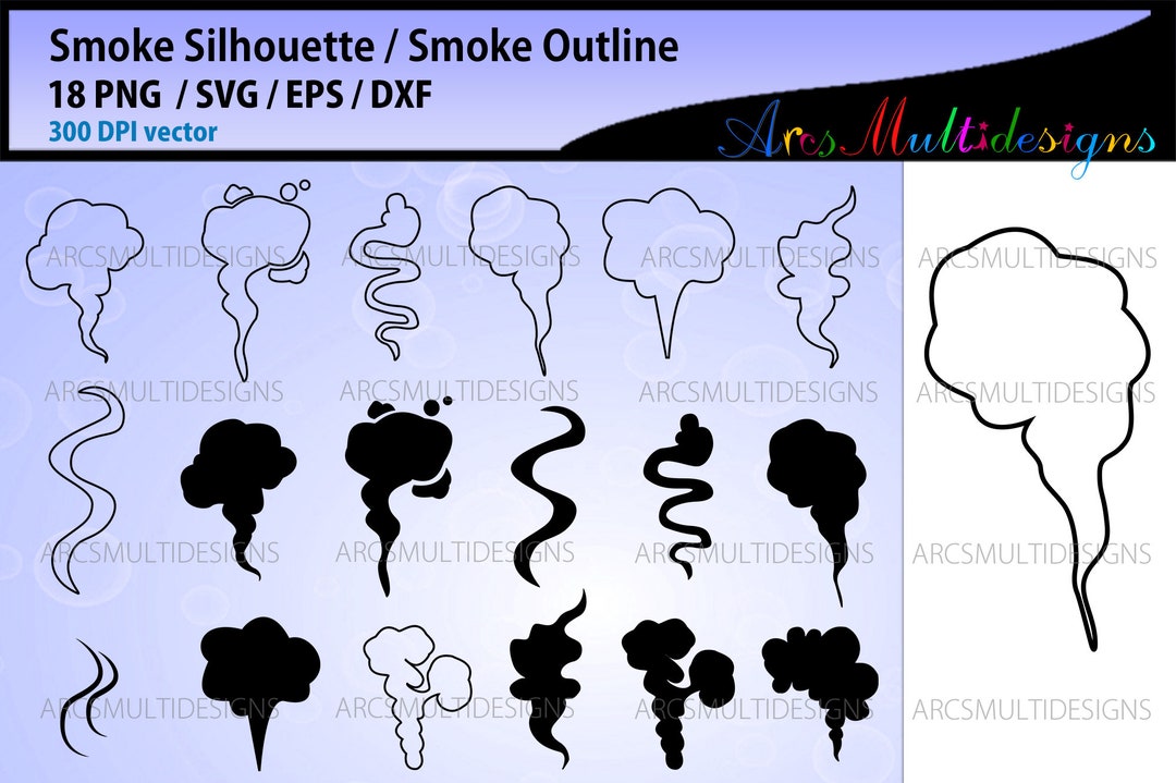 Smoke SVG Vector Bundle: Silhouette Outline (digital Download) - Etsy