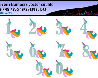 Buy Numbers Clipart, Unicorn Numbers Clipart, Unicorn Numbers, Unicorn ...