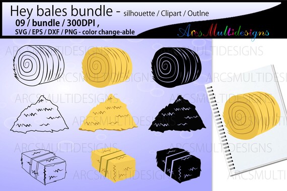 hay bales svg / hey bale silhouette / hey bale clipart / hey bale ...