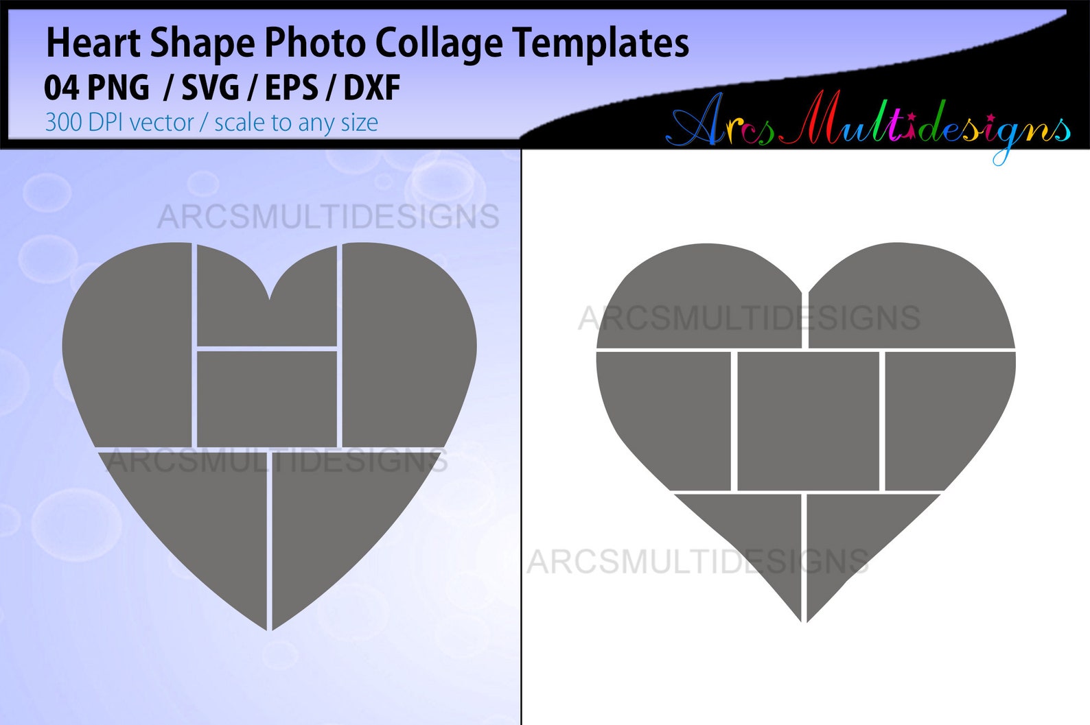 Heart Shape Photo Collage Template / Photo Collage Svg / Heart Shape ...