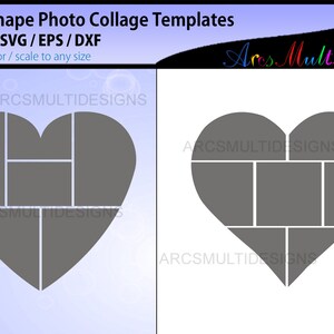 Heart Shape Photo Collage Template / Photo Collage Svg / Heart Shape ...