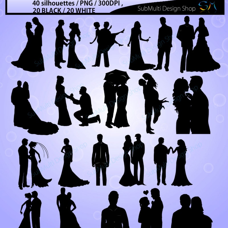 Silhouette Wedding - Etsy