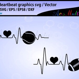 Sports Ball Heartbeat Svg Bundle / Football Heartbeat / Baseball ...