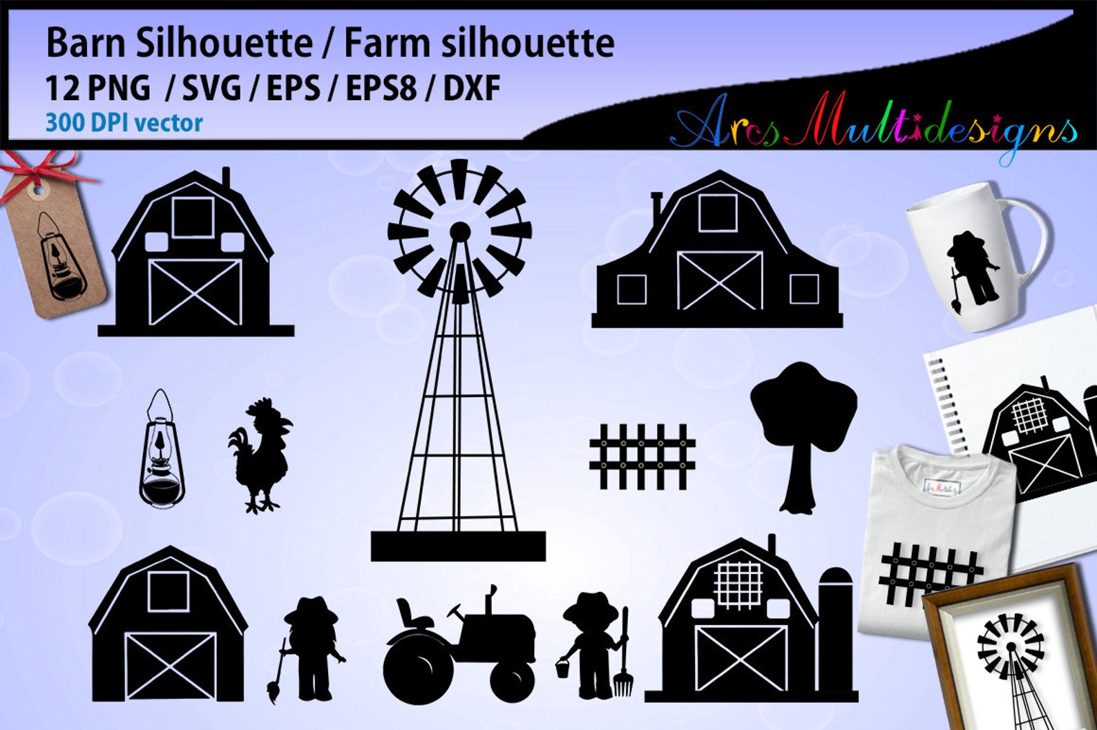 Barn Svg Silhouette / Barn Vector / Farm Svg / Farm Svg | Etsy