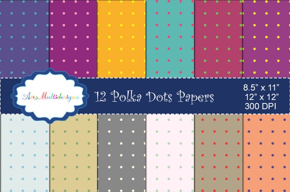 PolkaDots digital pattern / PolkaDots paper / digital papers ...