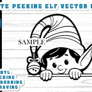 Peeking Elf SVG - Cute Peeking Elf Dxf File - Elf Svg File - Cute Elf ...