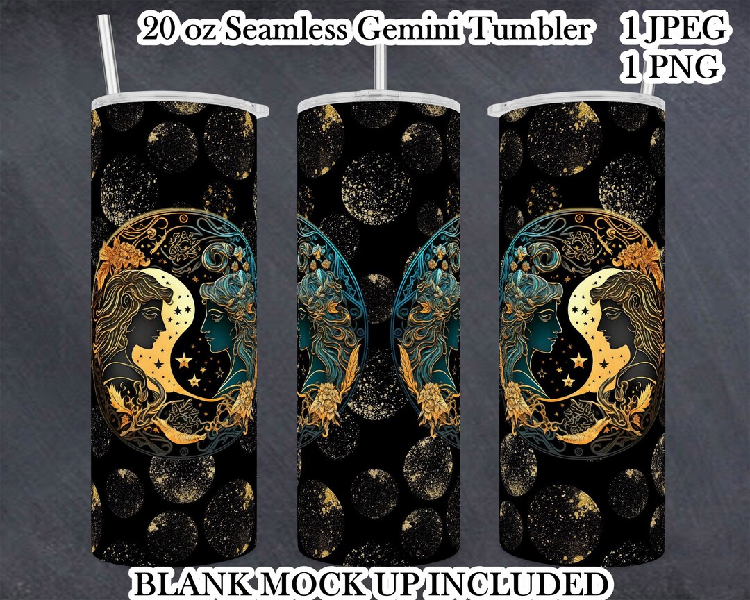Gemini 20 Oz Tumbler Template - Gemini Seamless Tumbler Wrap - Gemini ...