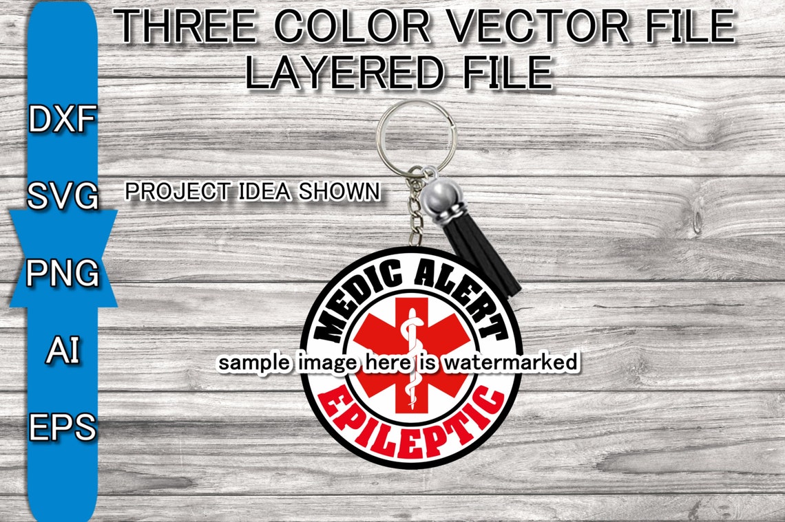 Epileptic Medic Alert SVG Circle Medic Alert Circle for | Etsy